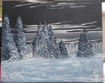 Horizontal Winter Canvas Scene - Etsy