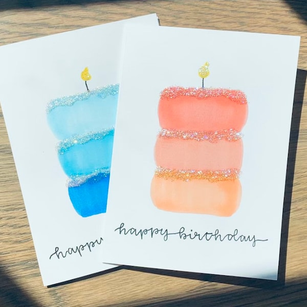 Sparkly Birthday Cards - Etsy