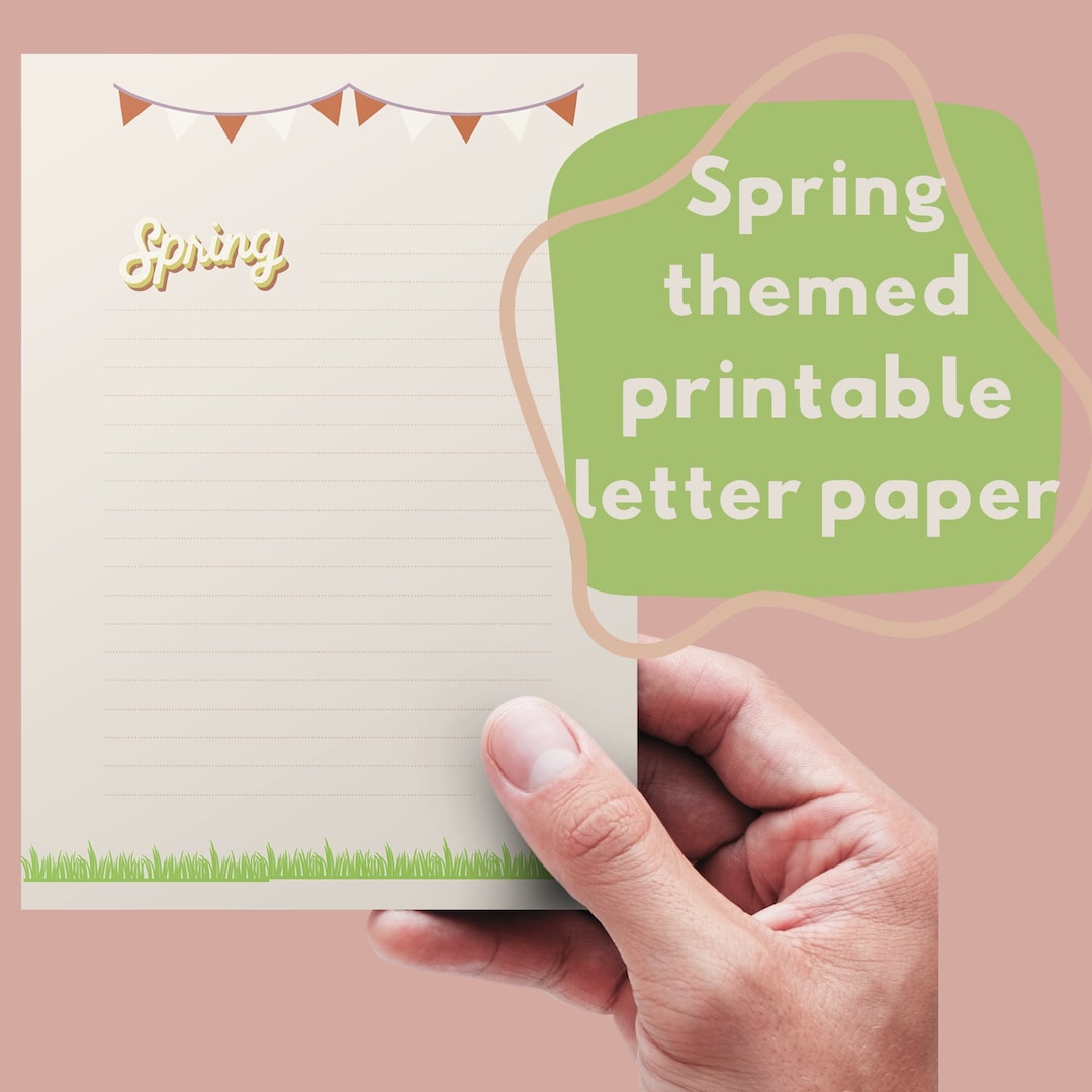 Spring Themed Printable and Downloadable Letter Paper Stationery - Etsy