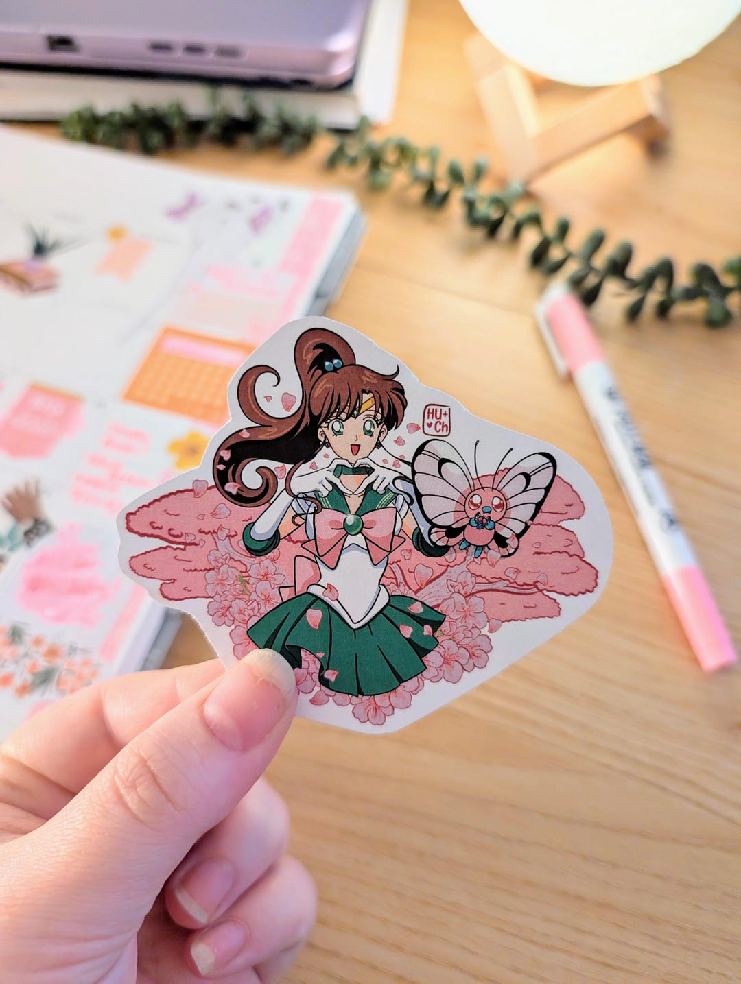 Sailor Jupiter X Butterfree Kiss-cut Sticker, Pokemon Handmade Sticker ...