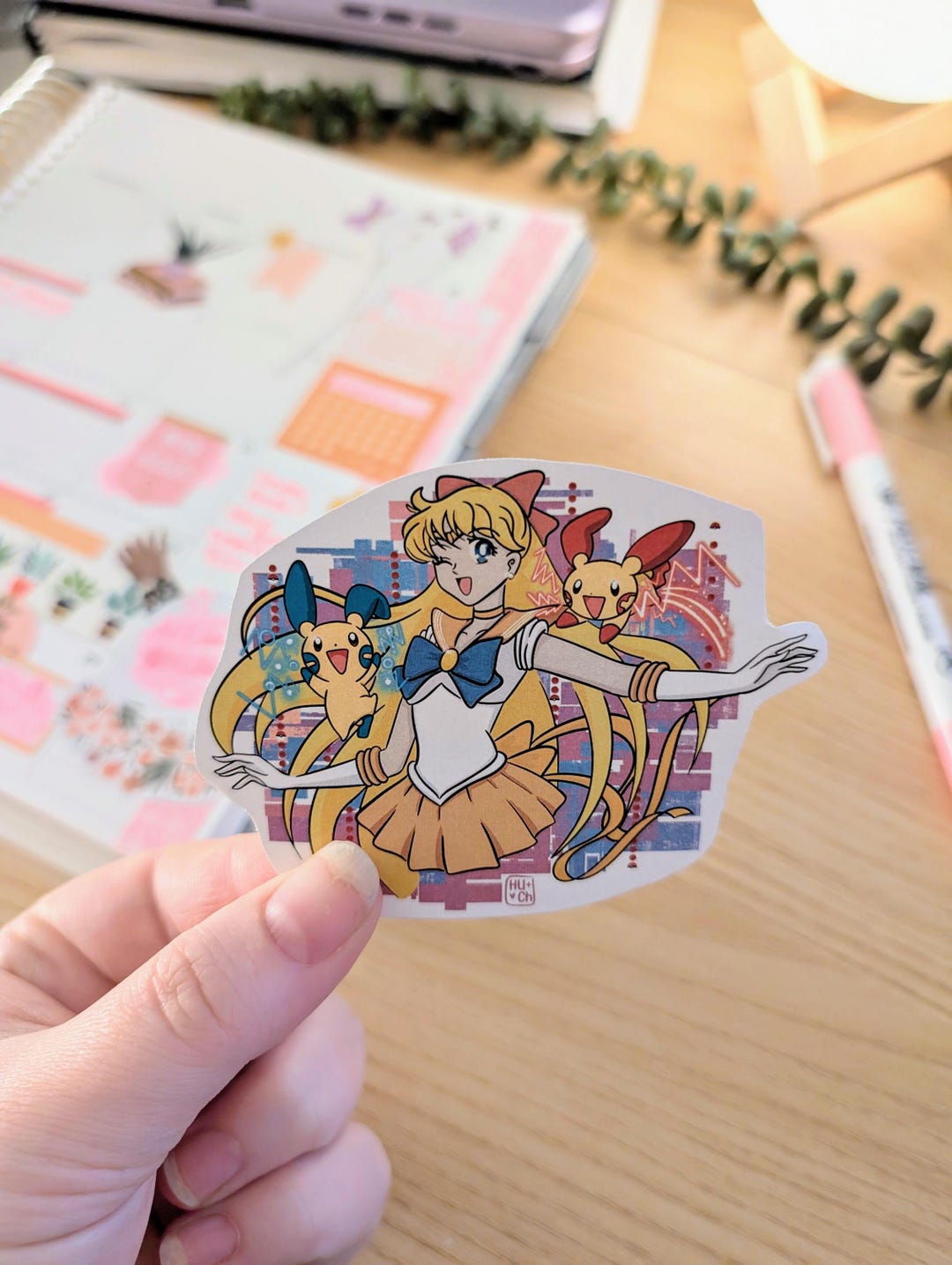 Sailor Venus X Plusle X Minun Kiss-cut Sticker, Handmade Sticker ...