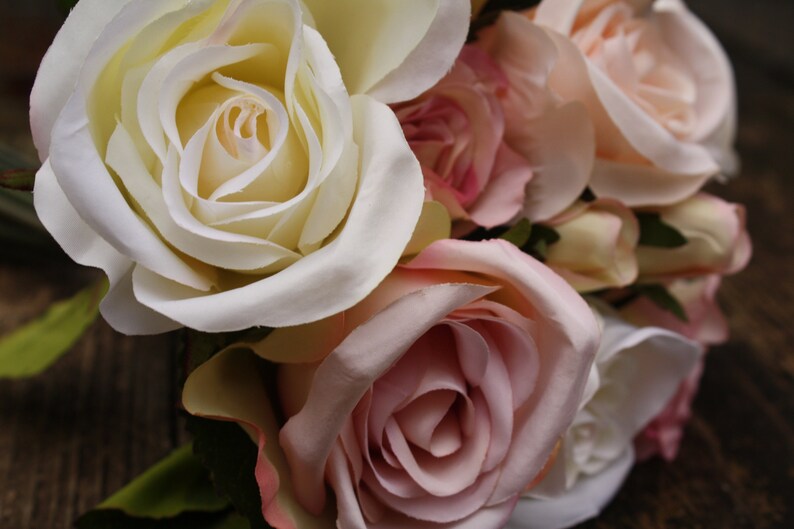 13 X Ivory Vintage Pink and Soft Peach Silk Roses and Buds - Etsy
