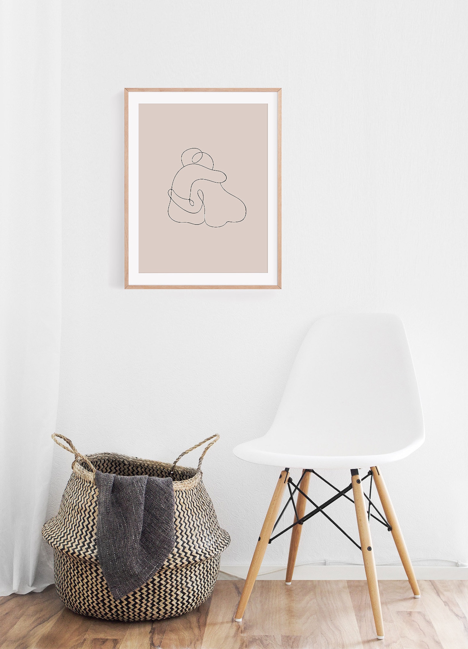 Man and Woman Hug Print Art, Hug Line Drawing Wall Decor, Husband and ...