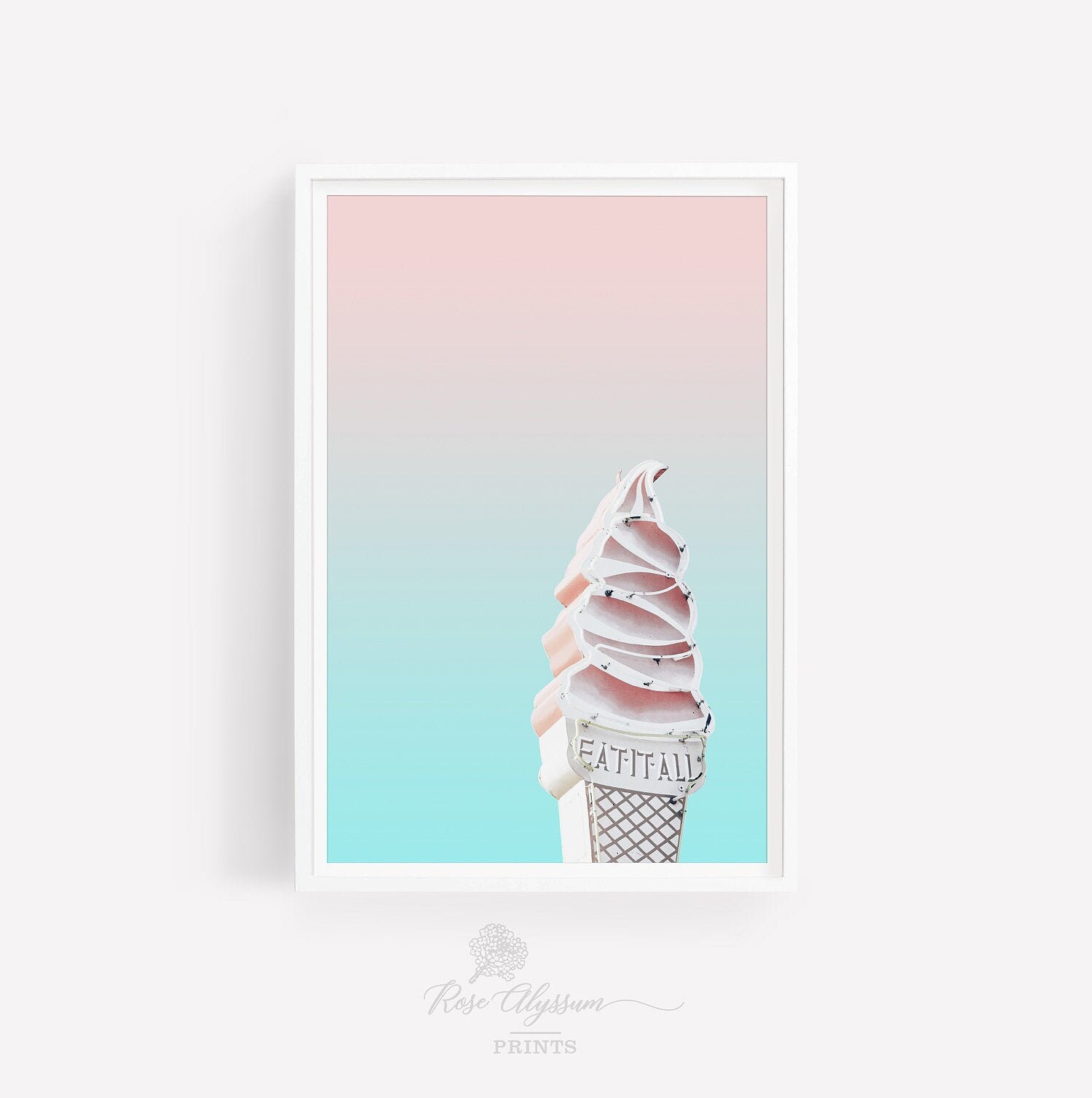 Ice Cream Building Prints, Ice Cream Print Art, Wall Poster, Boho Decor ...