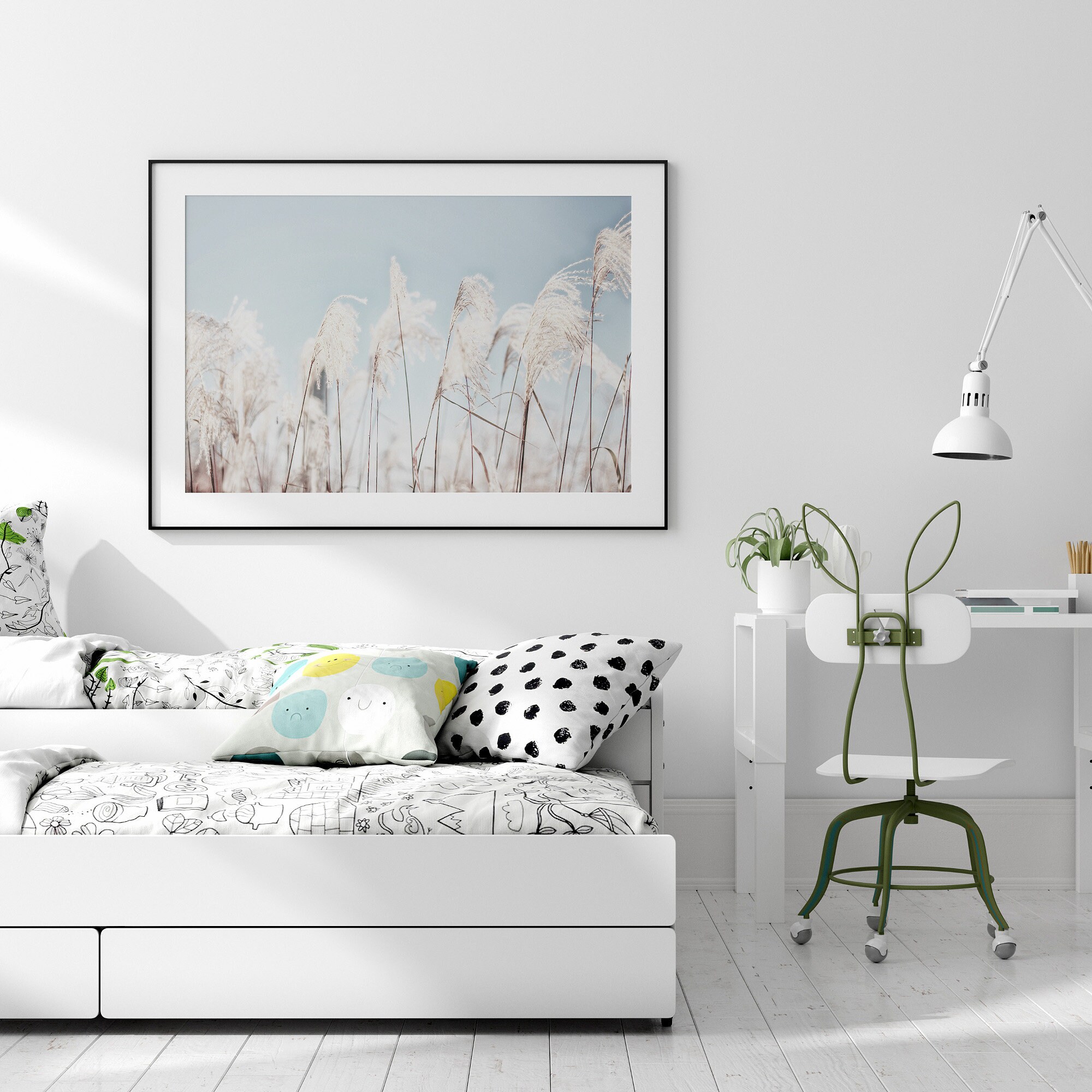Reed in the Wind Print Art, Wind Reed Wall Art, Reed Wall Decor,reed ...