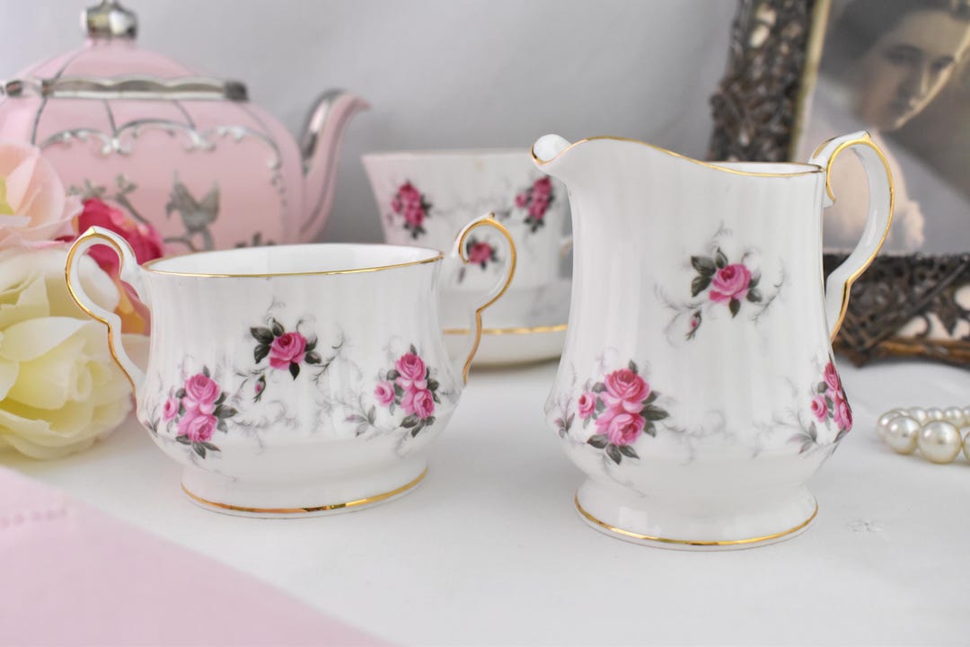 Creamer & Sugar Set Hammersley Princess House Pink Roses - Etsy