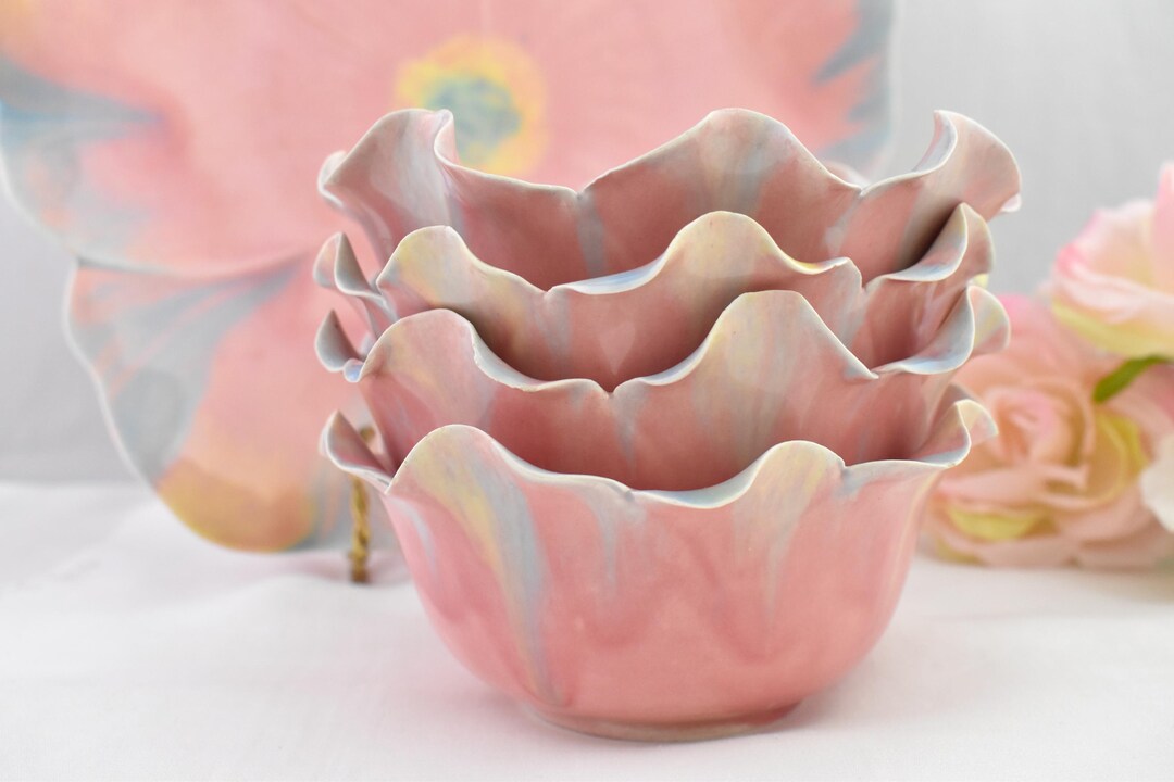 SOLD - Set Petal Ware Dessert Fruit Bowls by Doris Suman California ...