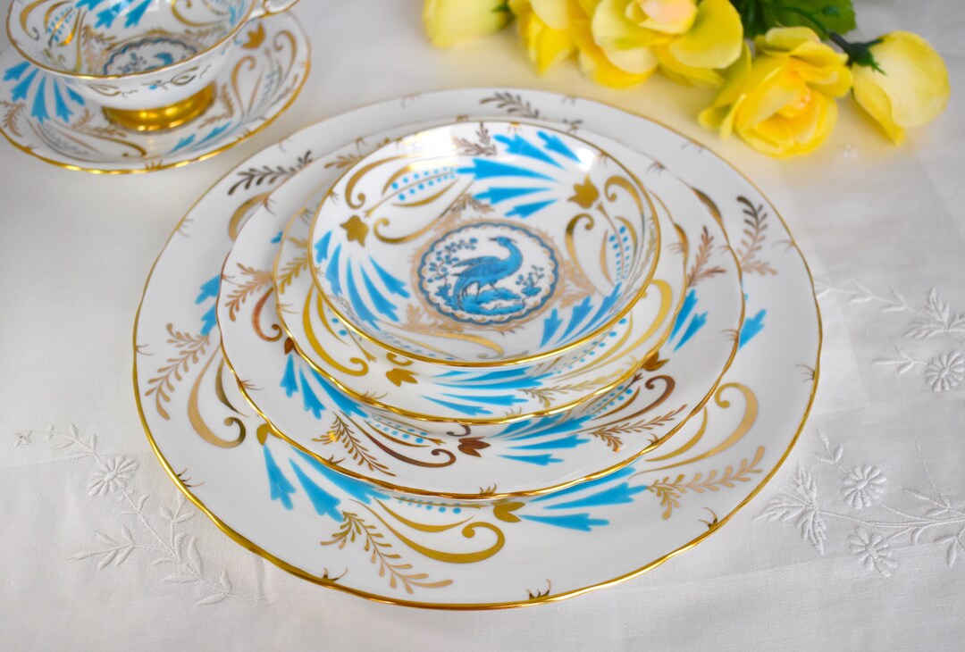 Royal Chelsea Pattern 3800 Dinnerware Pieces - Chelsea Bird Turquoise ...