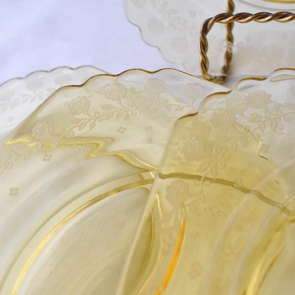 Yellow Floral Plates - Etsy