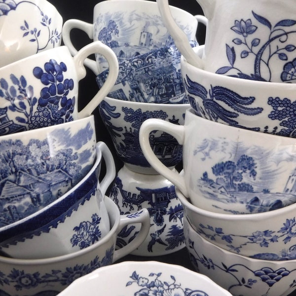 Blue White Tea Cup - Etsy