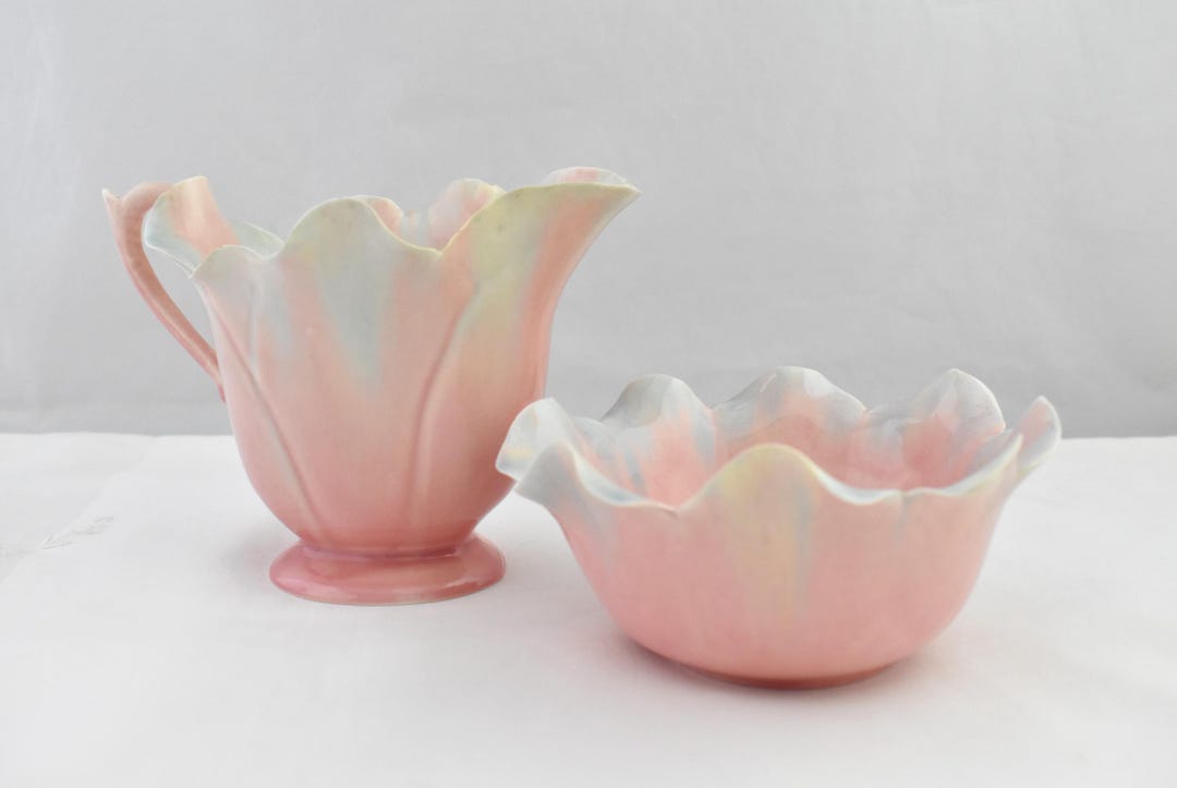 SOLD - Creamer and Sugar Set Petal Ware by Doris Suman California ...
