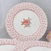 Set of 4 Rose Bouquet Dinner Plates Multi-color Transfer - Made in ...