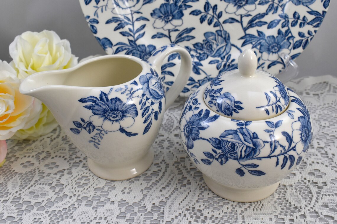 Churchill Peony Tea Set Teapot Creamer Sugar | Etsy