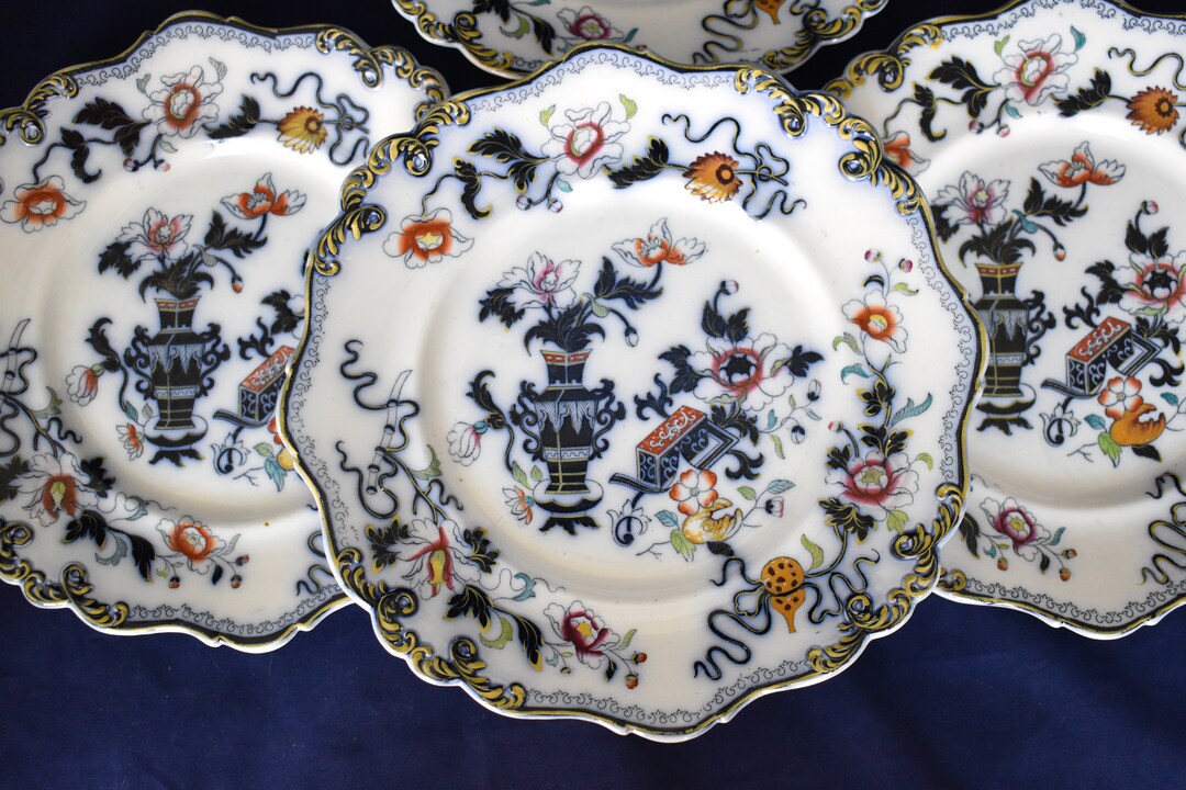 Wm Ridgway Son and Co Dinner Plates Pattern 2617 - Yellow Accent - Etsy