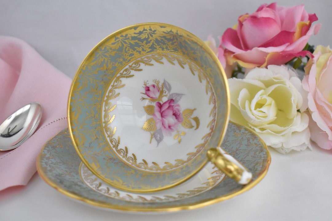 Aynsley Rose Tea Cup Duo - Pale Green - Etsy