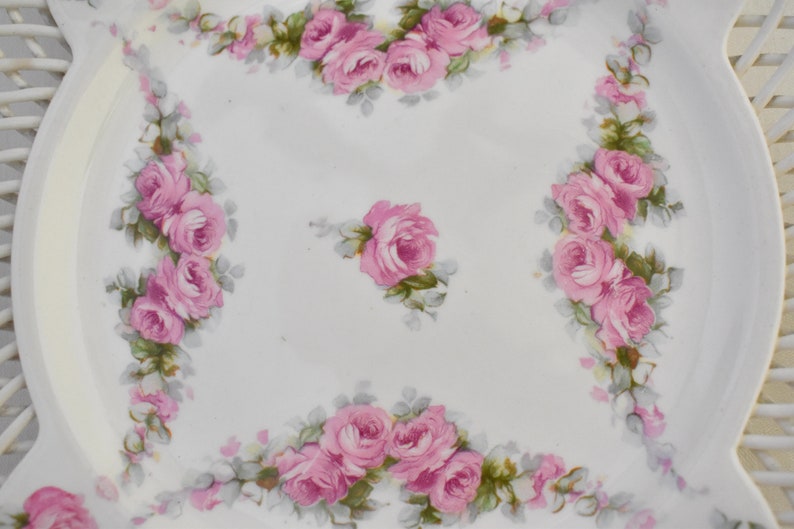Max Roesler Reticulated Pink Roses Plate - Vintage Decor Plate - Etsy