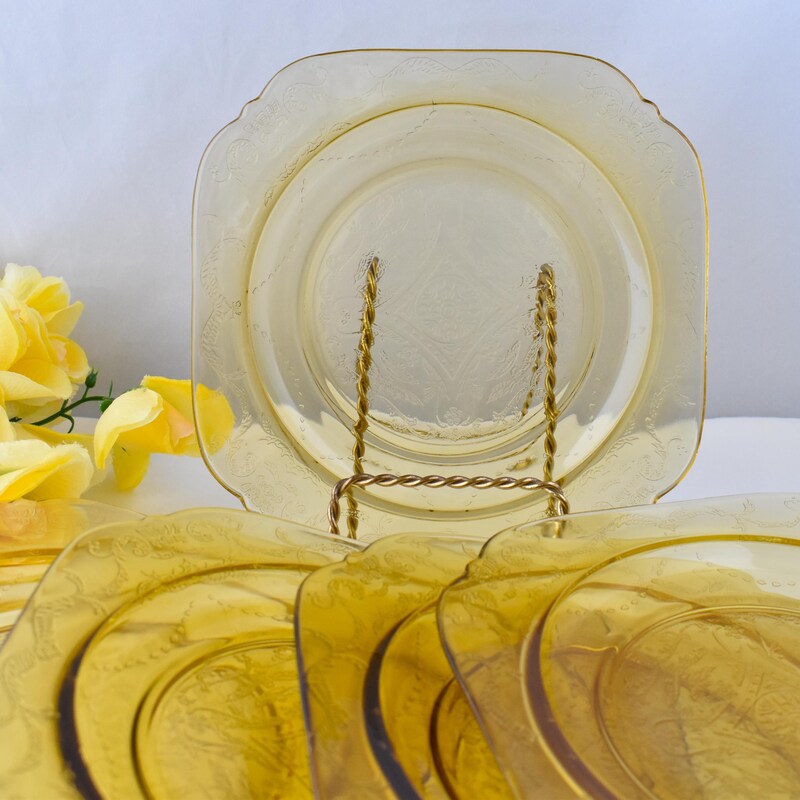 Amber Glass Plates - Etsy