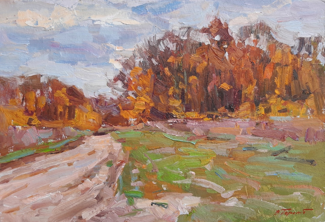 Original Oil Painting, Autumn Landscape, Autumn Forest, Impressionism ...