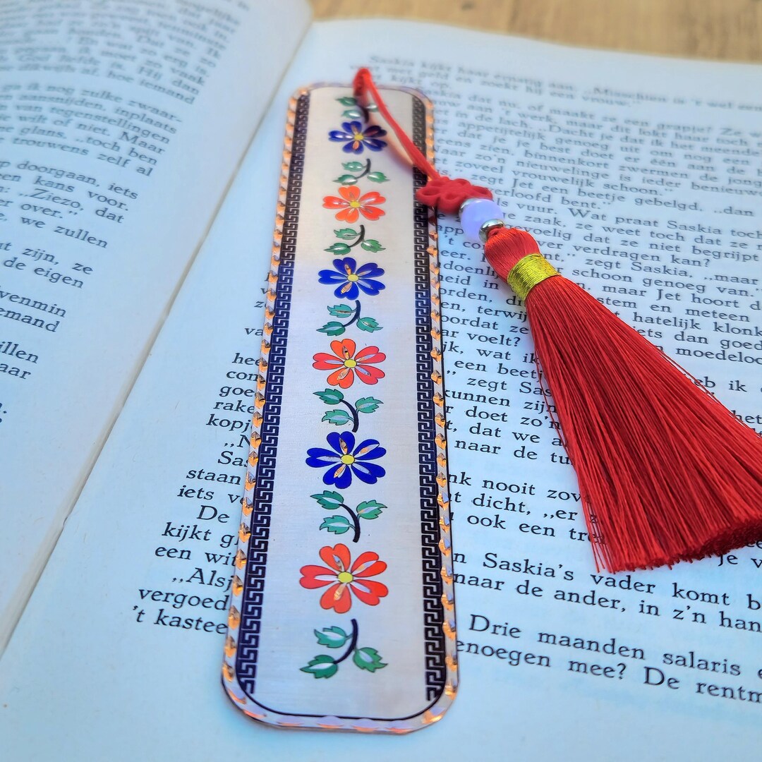 Vintage Copper Bookmark With Floral Design & Tassel | Perfect Gift for ...