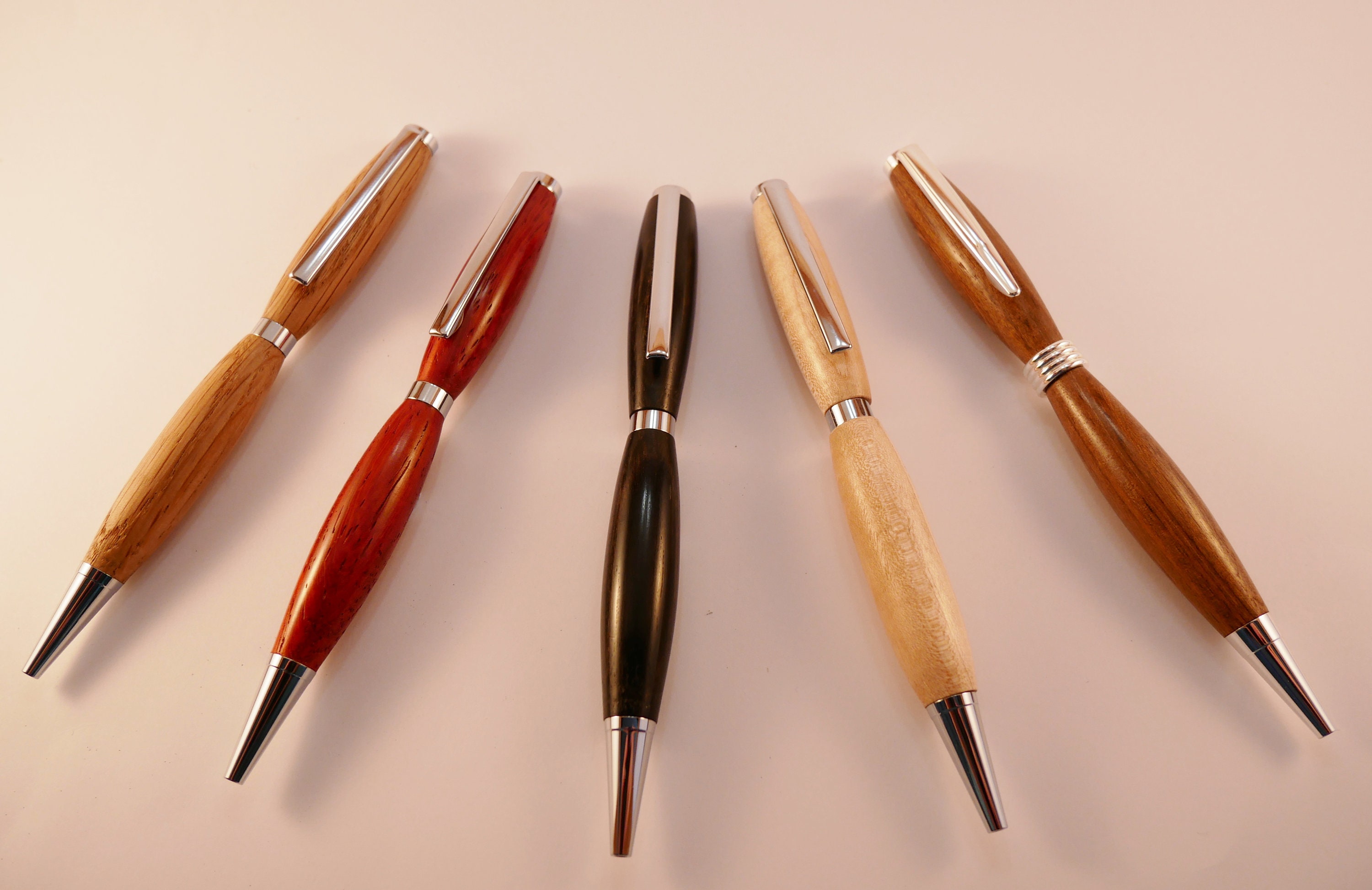 Slimline Twist Action Ballpoint Pens Wooden Body Pens - Etsy UK