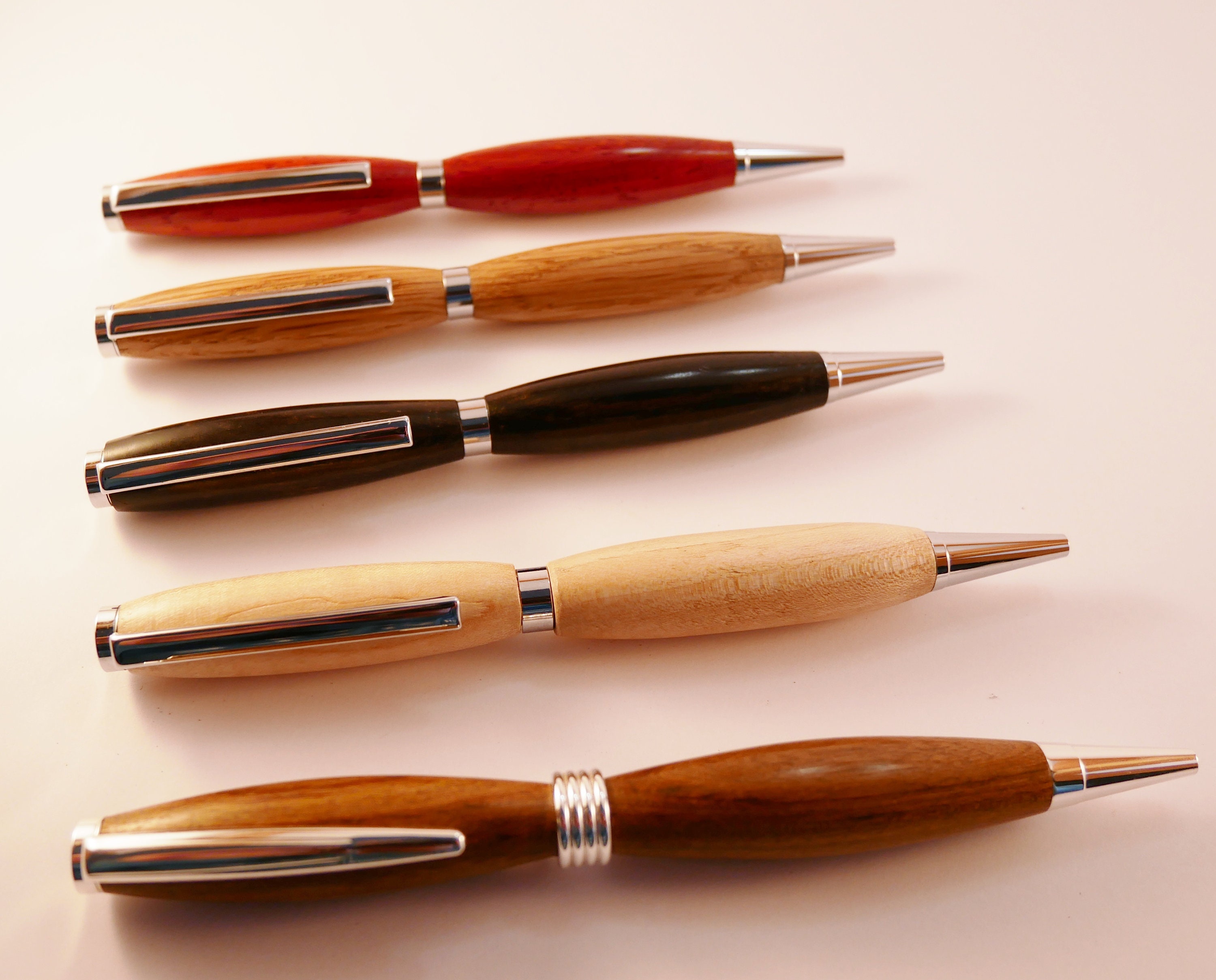 Slimline Twist Action Ballpoint Pens Wooden Body Pens - Etsy UK