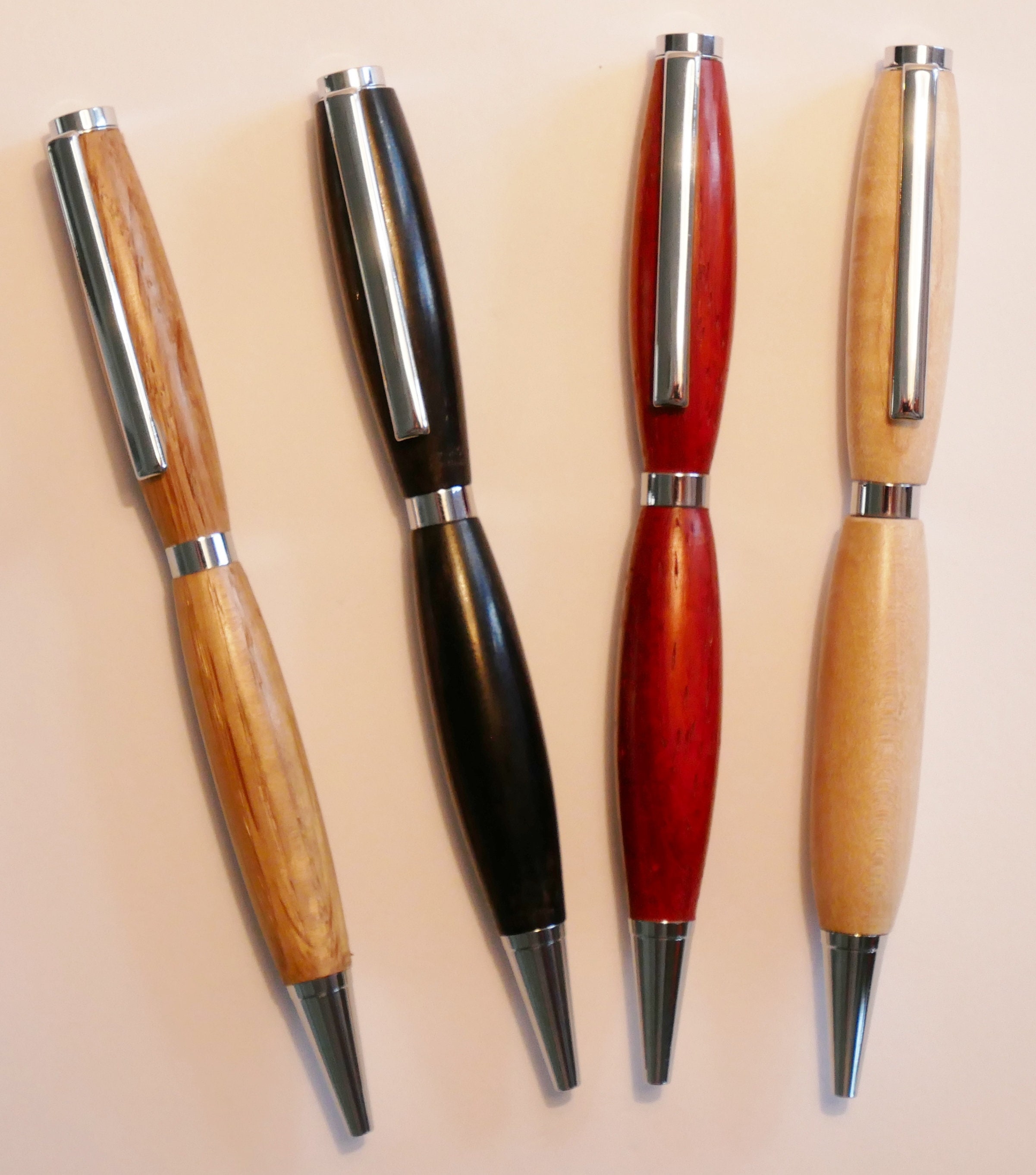 Slimline Twist Action Ballpoint Pens Wooden Body Pens - Etsy UK