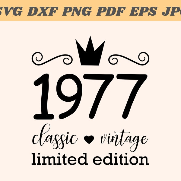 1977 Svg - Etsy