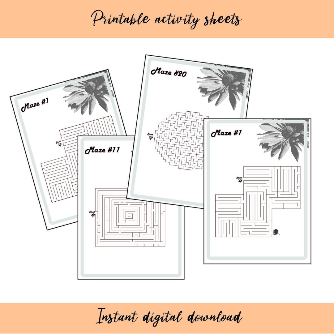 50 MAZES DOWNLOADABLE Shape Mazes for Kids Fun Maze Activity Printable ...