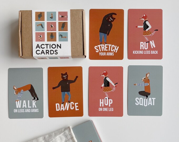 Action Cards for Kids Exercise Game for Toddlers Board Game - Etsy
