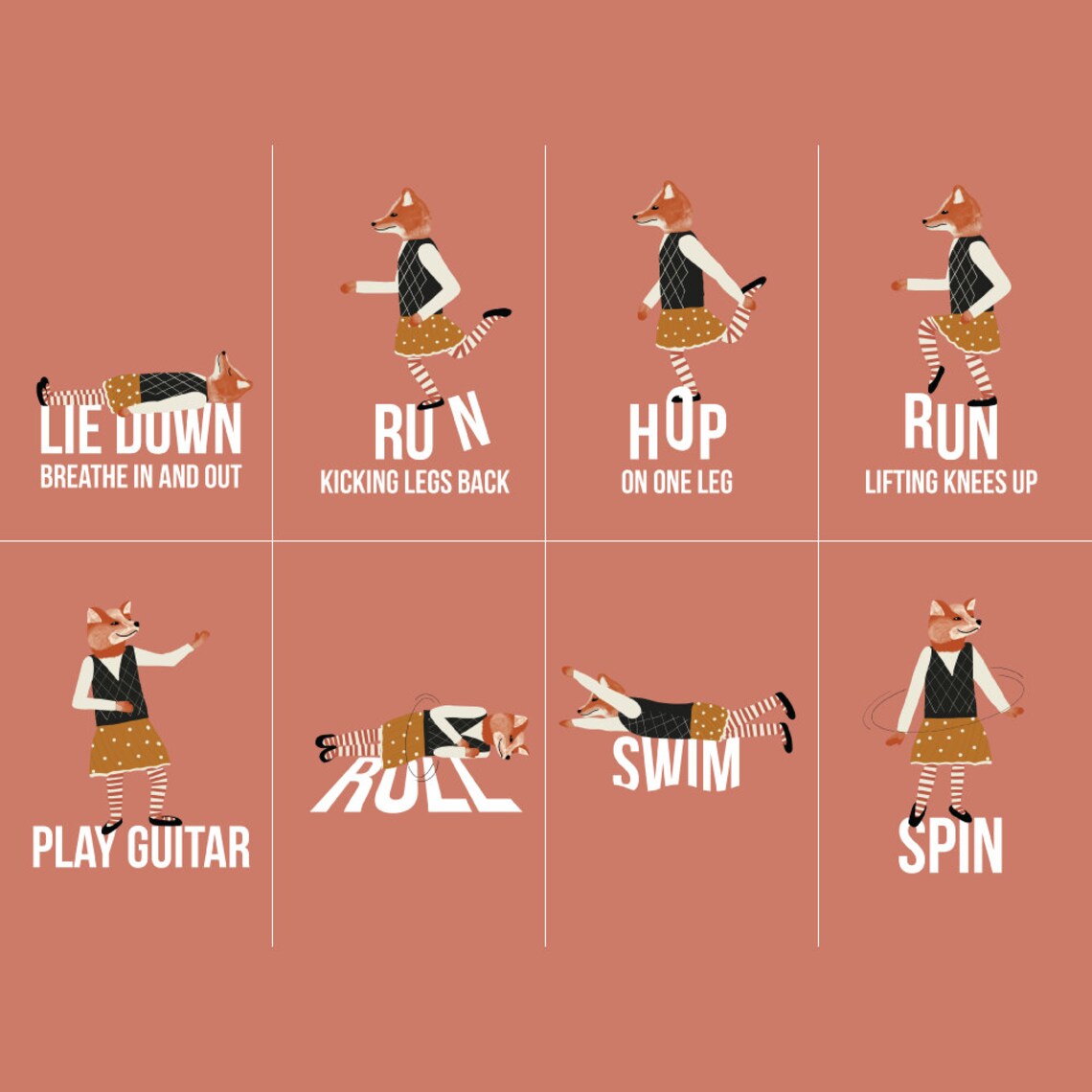 Action Cards for Kids Exercise Game for Toddlers Board Game - Etsy