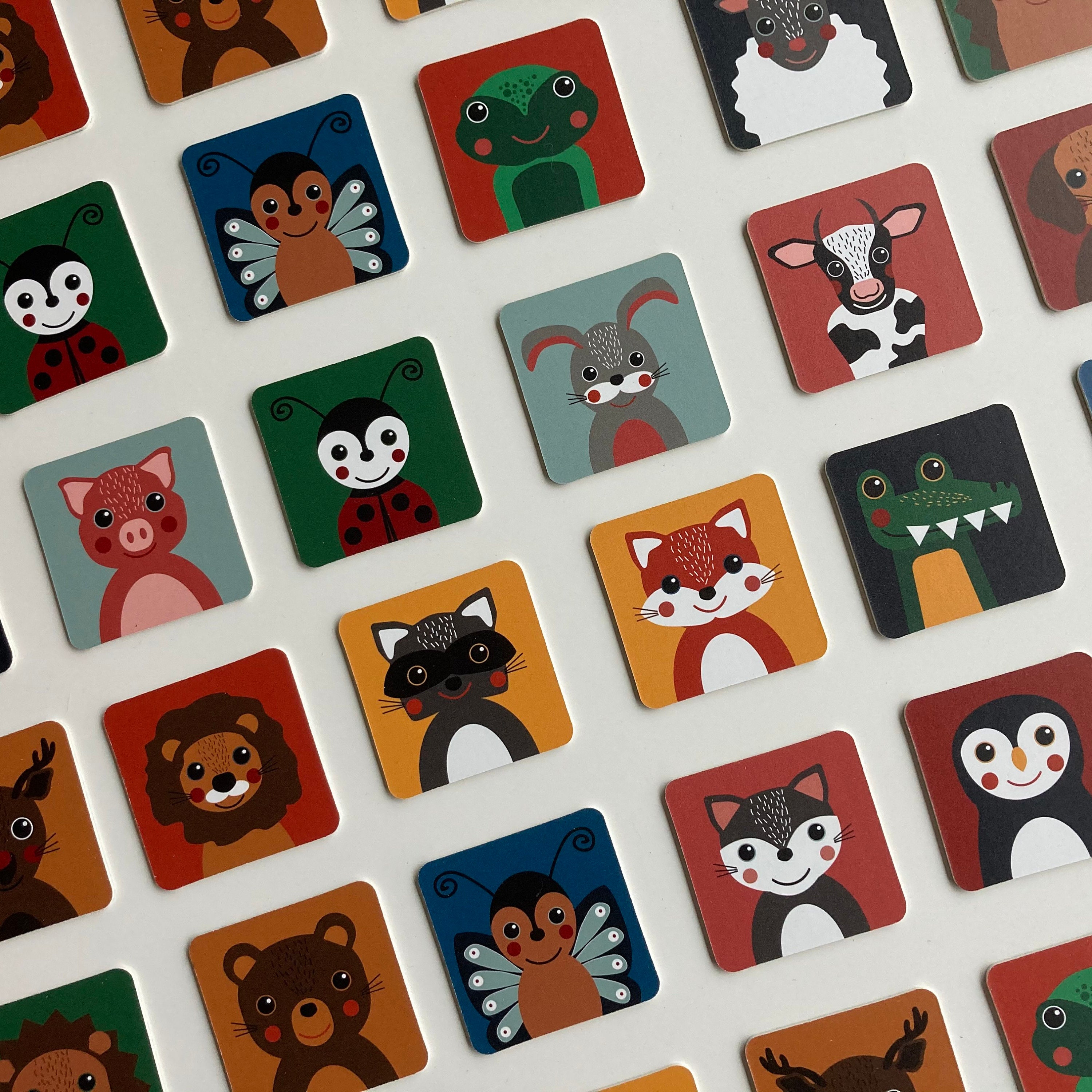 Memory Game Animal Pairs, Board Game for Kids and Family, Educational ...