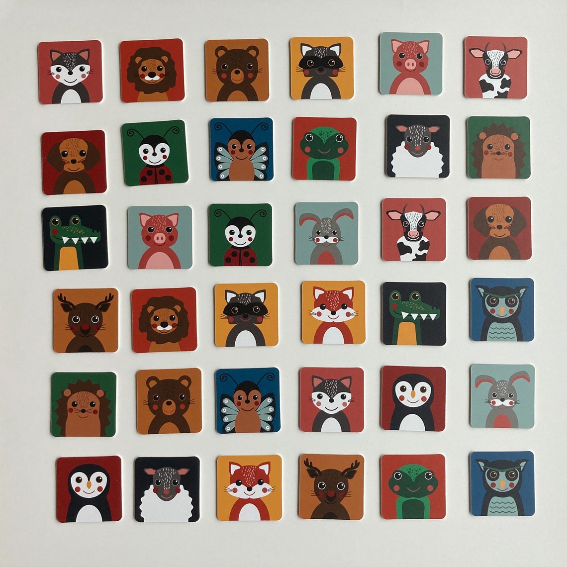 Memory Game Animal Pairs, Board Game for Kids and Family, Educational ...