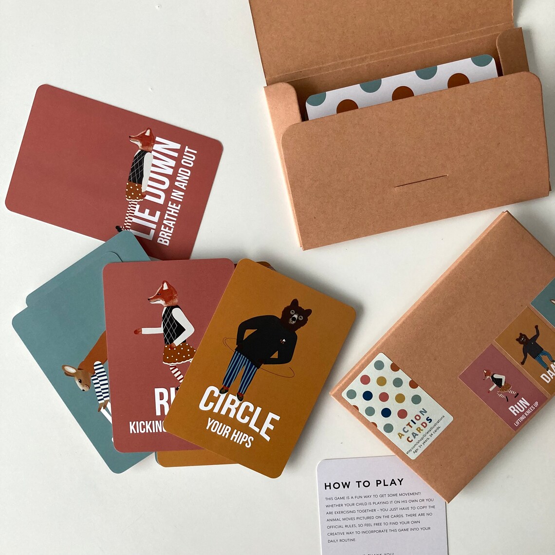 Action Cards for Kids, Exercise Game for Toddlers, Board Game ...