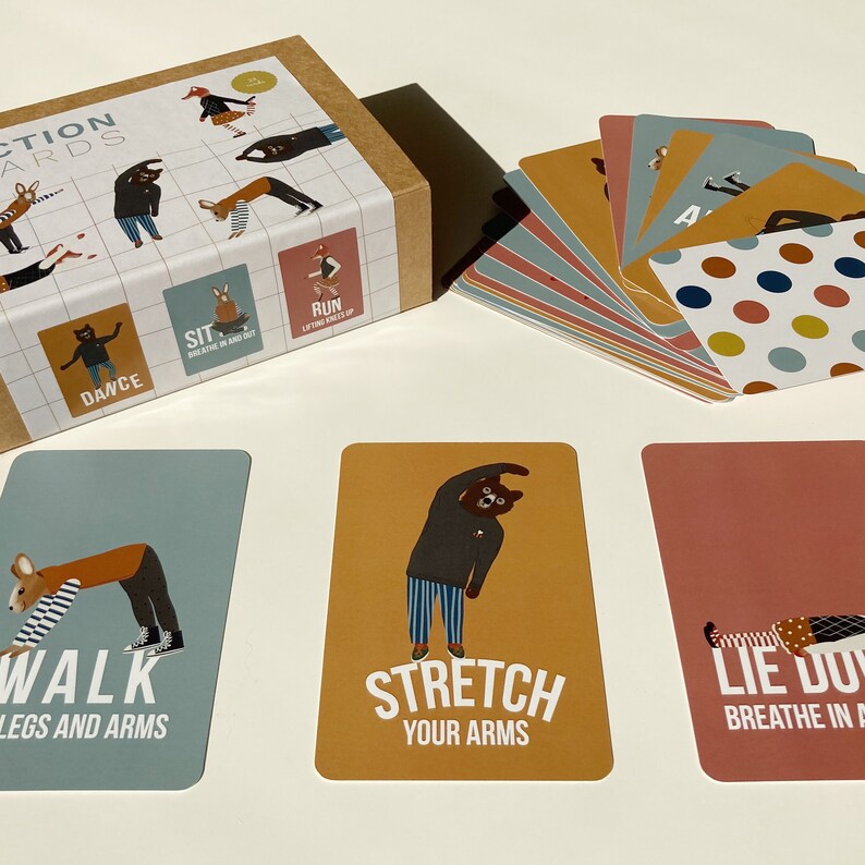 Action Cards for Kids Exercise Game for Toddlers Board Game - Etsy