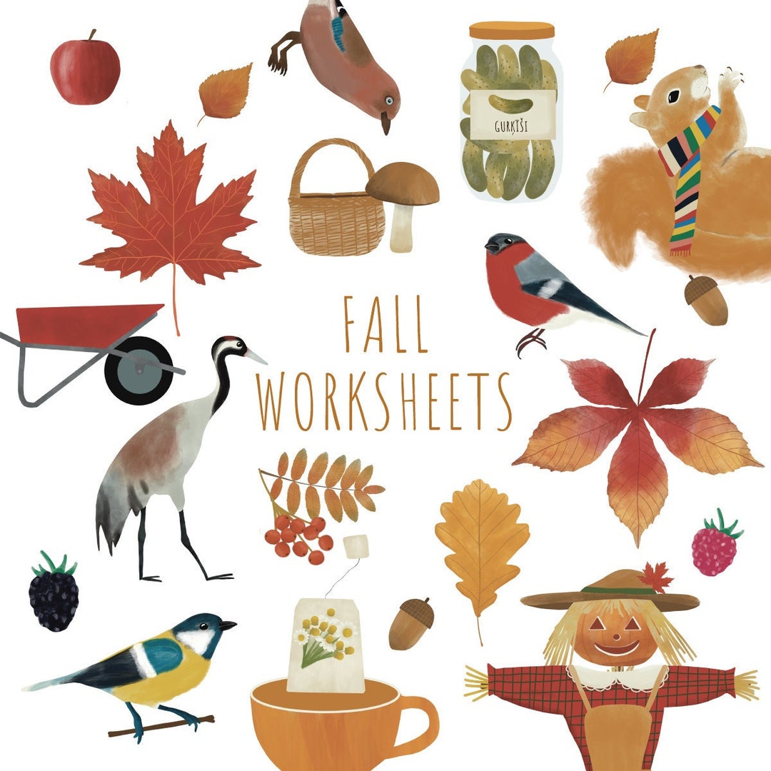 Fall Theme Worksheets, 18 Pages, Preschool - Etsy