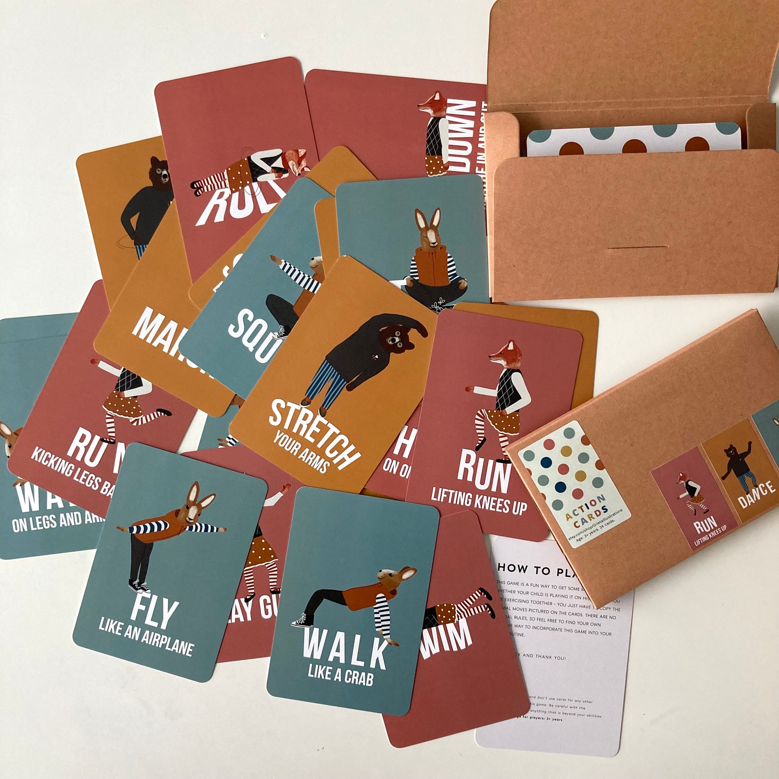 Action Cards for Kids, Exercise Game for Toddlers, Board Game ...