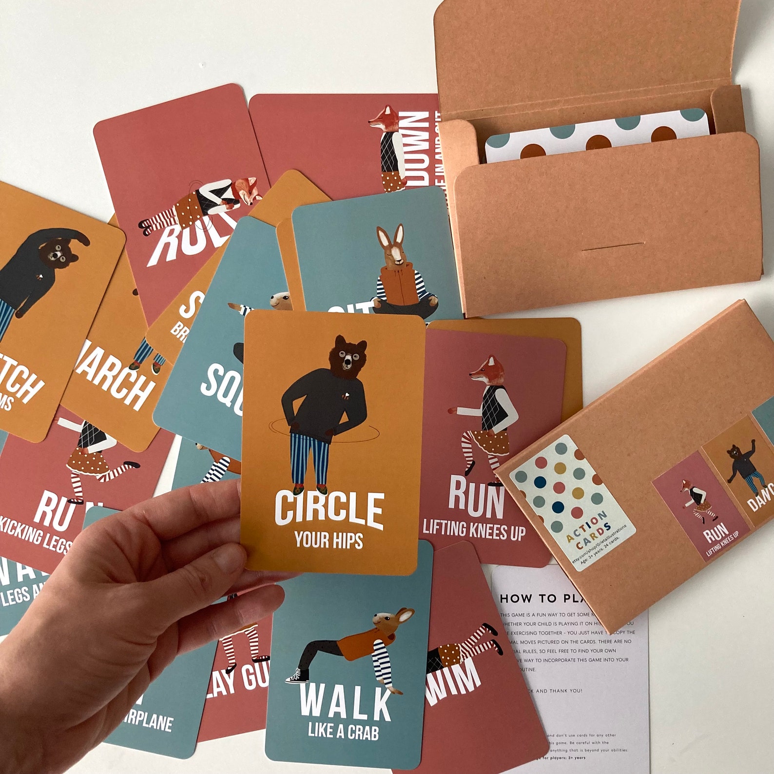 Action Cards for Kids, Exercise Game for Toddlers, Board Game ...