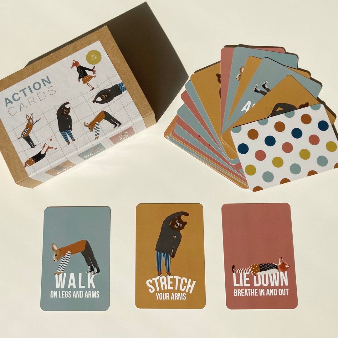 Action Cards for Kids Exercise Game for Toddlers Board Game - Etsy