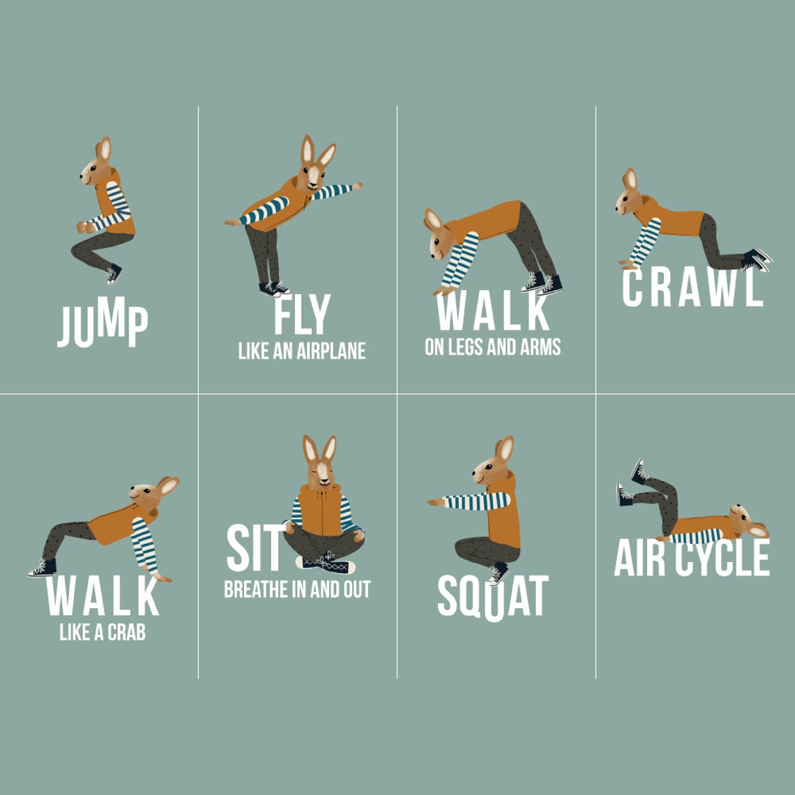 Action Cards for Kids Exercise Game for Toddlers Board Game - Etsy