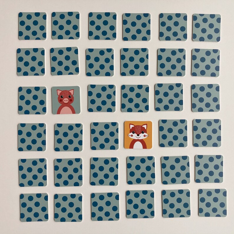 Memory Game Animal Pairs, Board Game for Kids and Family, Educational ...