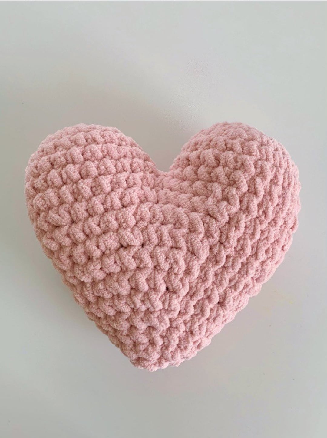 Pink Crochet Heart Plush - Etsy