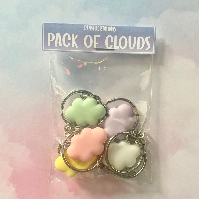 Cute Cloud Keyrings 6 Colours Resin Cloud Keychains - Etsy