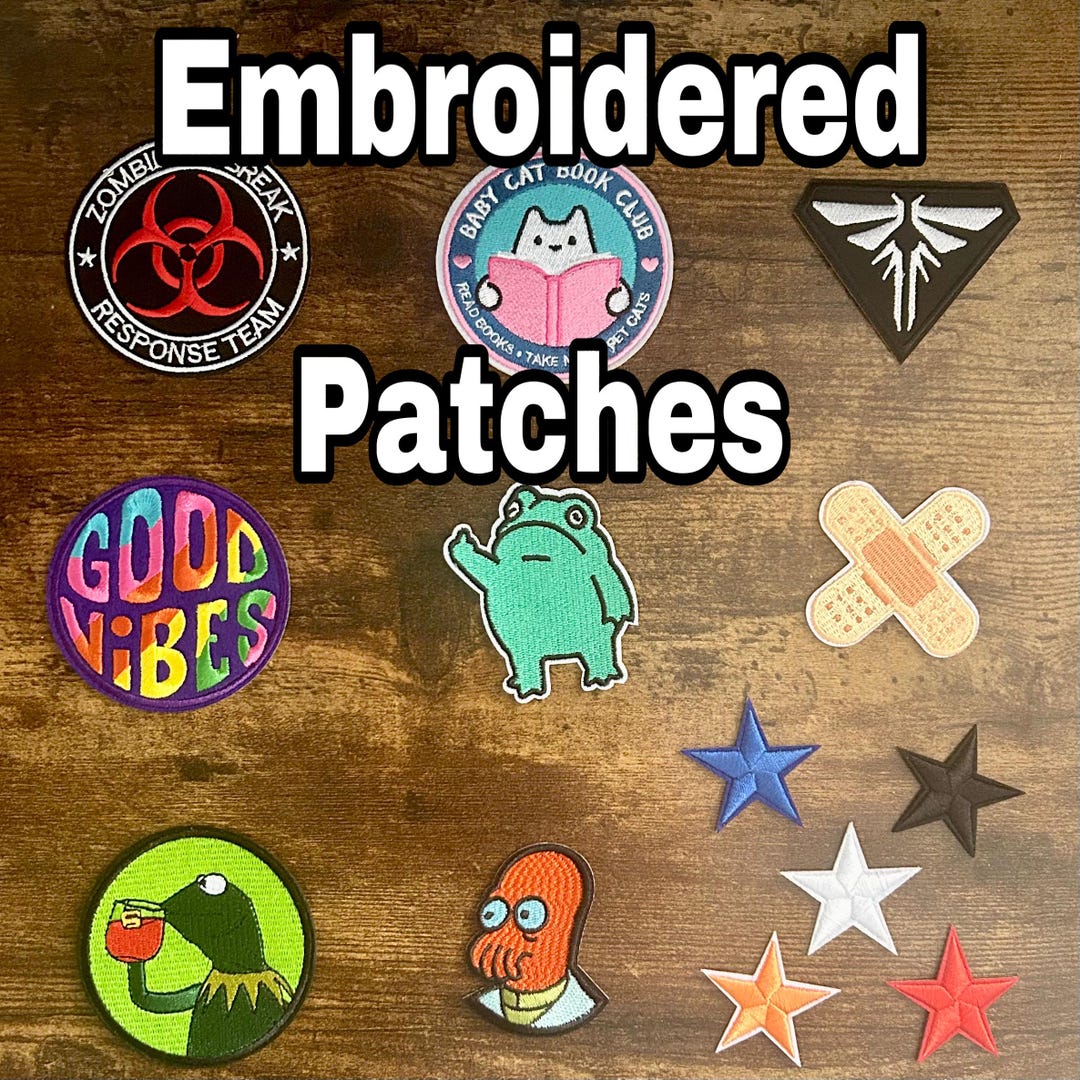 Cartoon Embroidered Patch Stickers - Etsy