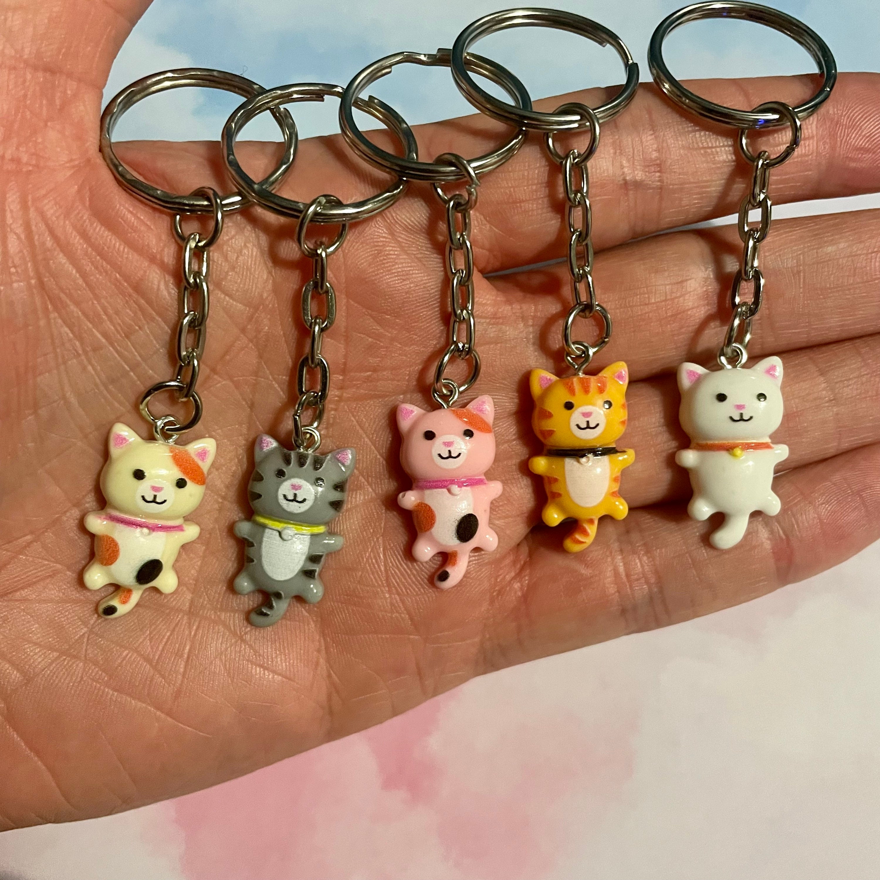 Cute Cat Keyrings 5 Cute Coloured Cats Multipacks - Etsy UK