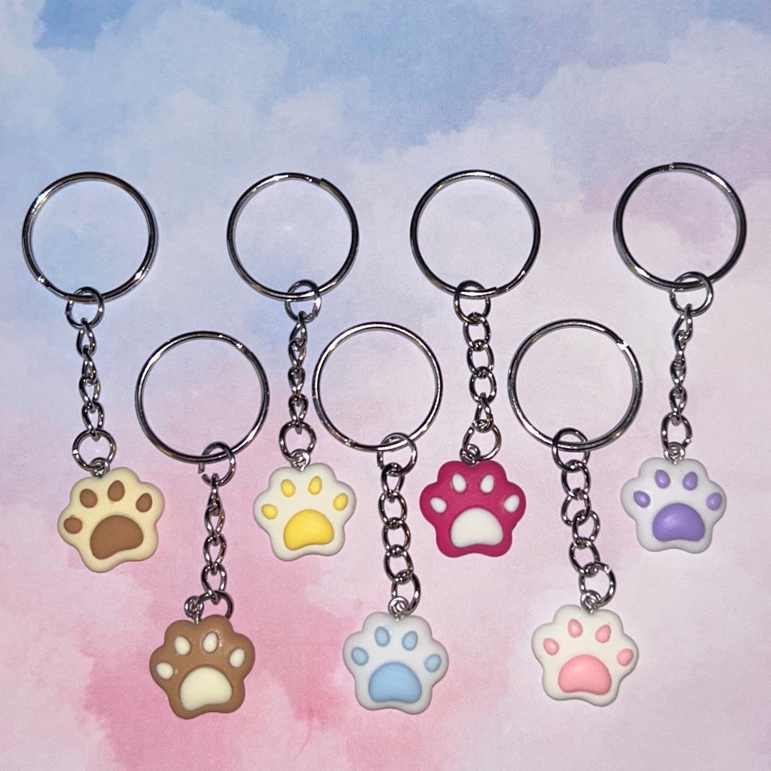 Cute Paw Keyrings - Cat/dog/pet/animal Silver Keyring - Etsy
