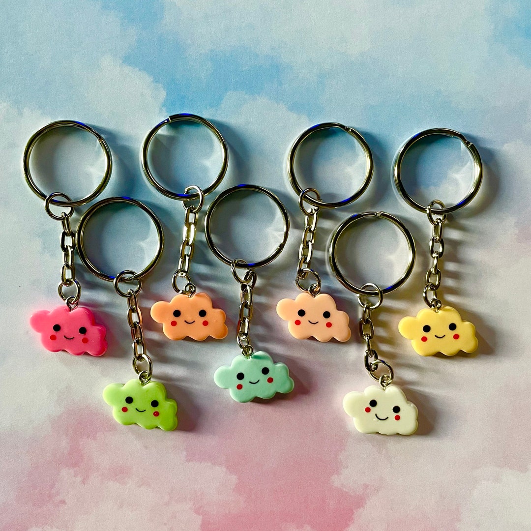 Cute Smiley Cloud Keyrings 7 Colours Packs Available - Etsy