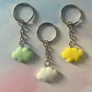 Cute Cloud Keyrings 6 Colours Resin Cloud Keychains - Etsy