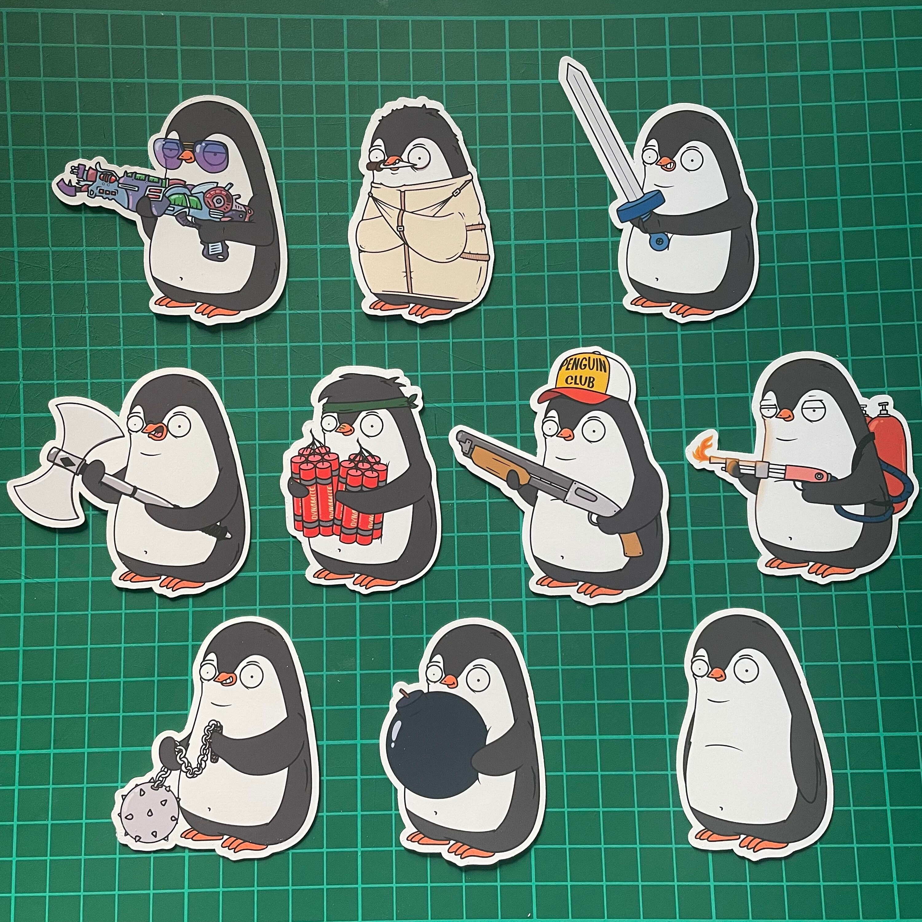 Weaponised Penguin Sticker Packs 5 Vinyl Stickers | Etsy