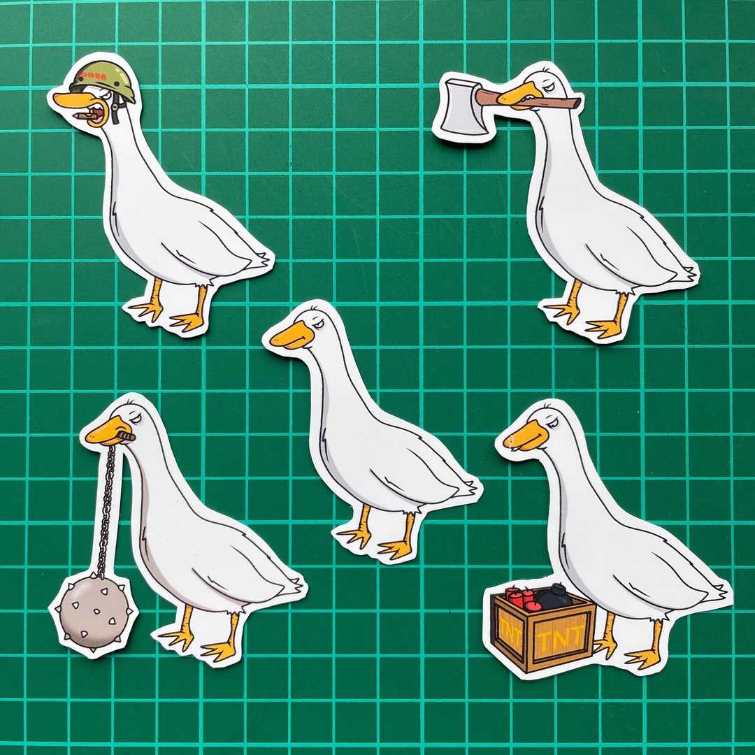 Goose With Weapons VINYL Stickers Funny Cute Sticker - Etsy
