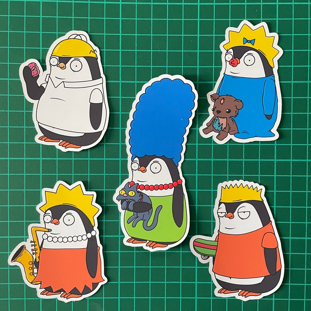 Simpsons Penguins - 5 X Funny Vinyl Stickers - Etsy